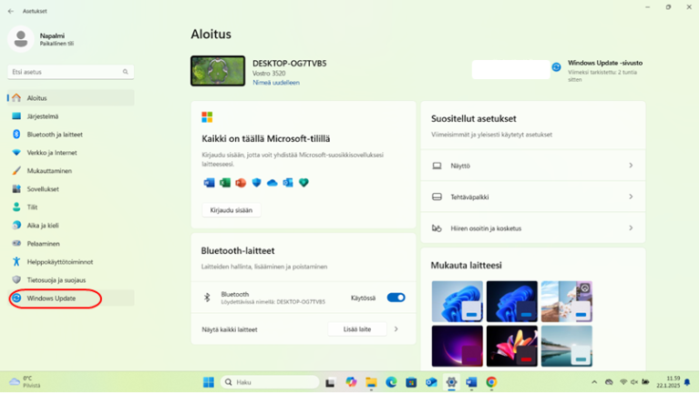Windows 11 päivitysten tarkistus – Napalmi IT-palvelut